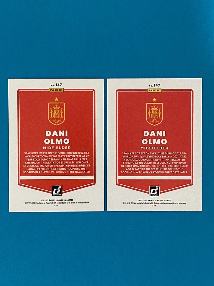 Dani Olmo 2 soccer card lot - 2021-22 Donruss Road To World Cup Qatar ...