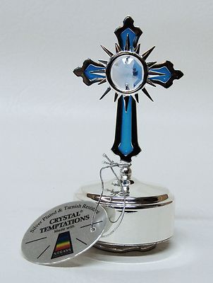 4569 Genuine Silver Plated Music Box Cross Swarovski Crystal 105mm | eBay