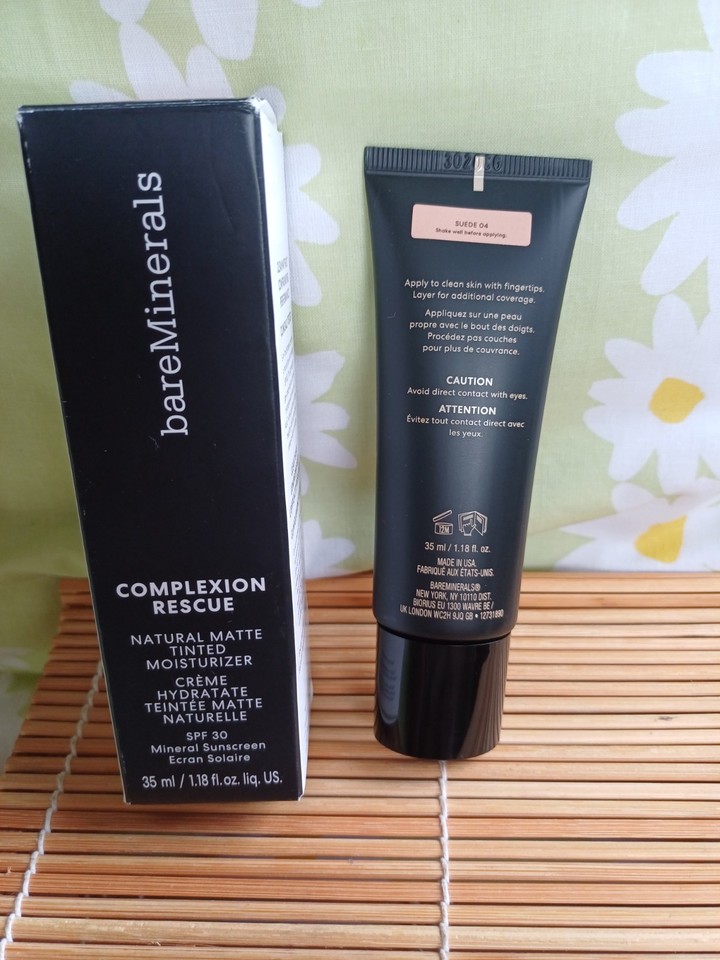 BAREMINERALS COMPLEXION RESCUE MATTE TINTED MOISTURISER SUEDE 04 35ML ...