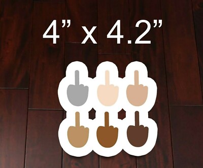 Multi-colored Middle Fingers Racial Vinyl Sticker Car Decal | eBay