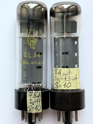 2PCS TUBES RFT EL34 / 6CA7 / O-GETTER! BLACK BASE! TESTED! RARE! | eBay