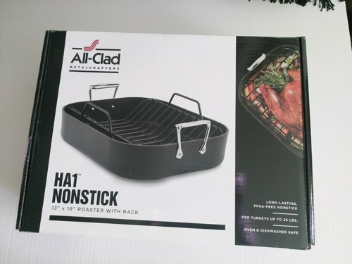 All Clad -stainless Steel 13” X 16” Roaster With Rack - New In Box | eBay