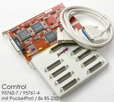 Comtrol Rocketport Pci Interface Card 8x RS-232 95760-7 95761-4 5000800 ...