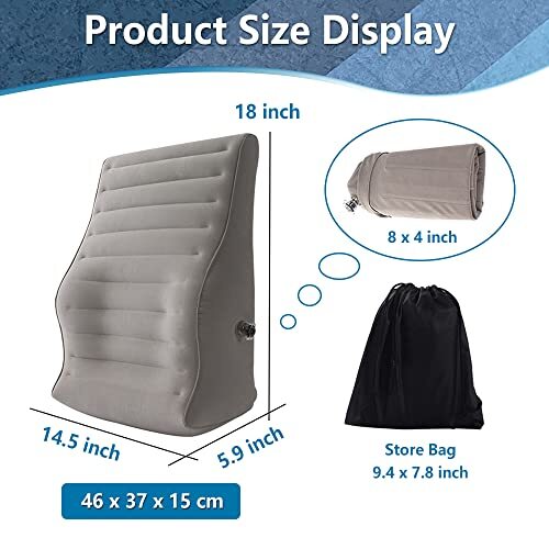 Inflatable Lumbar Support Pillow Blow up Travel Back Cushion Support ...