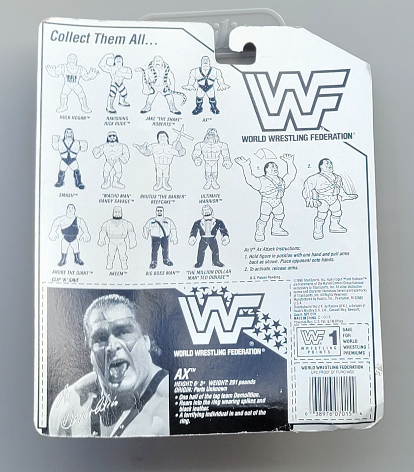 wwf ljn hasbro wrestling superstars series 1 demolition ax figure | eBay