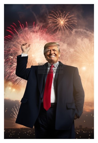 PRESIDENT DONALD TRUMP HAPPY NEW YEARS FIREWORKS 4X6 AI PHOTO | eBay