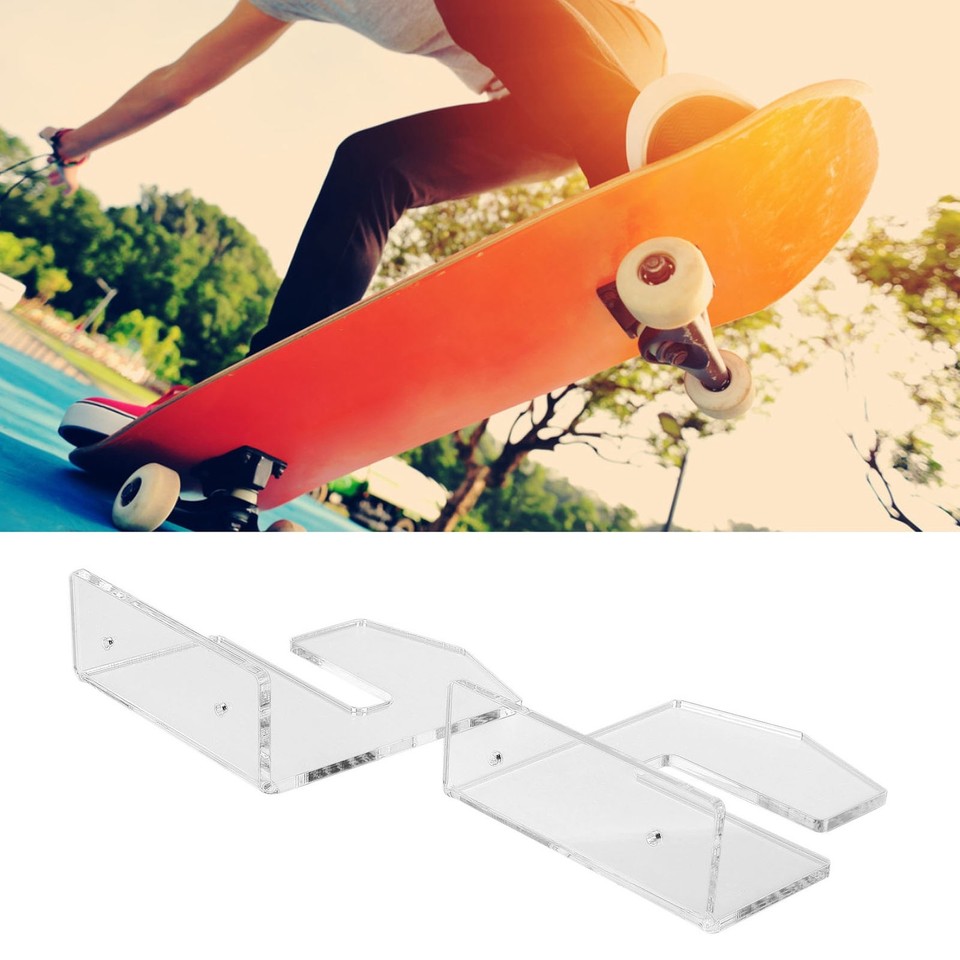 Wall Mount Sliding Plate Bracket Acrylic Durable Skateboard Wall Hanger ...