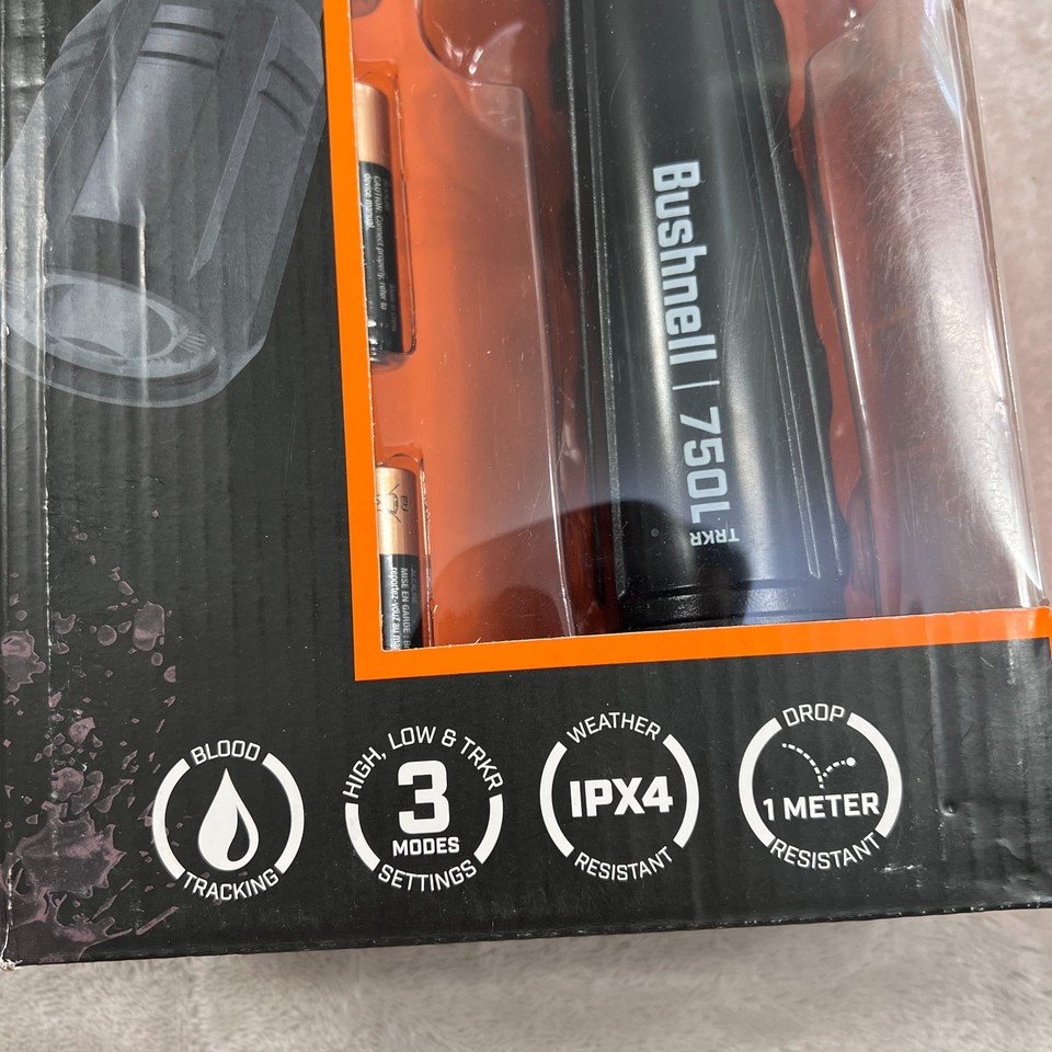 Bushnell TRKR 750 Lumen Flashlight Black Gray 3 Modes Blood Tracking ...