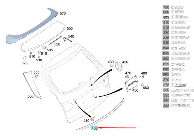 MERCEDES C Class W205 Handle Moulding A2057400393 for sale online | eBay