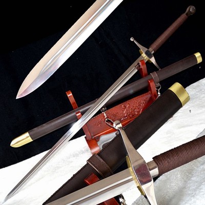 European Medieval Claymore Long Sword Hand Forged 1095 Carbon Steel ...