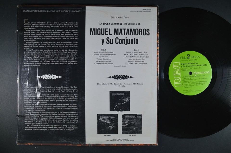 MIGUEL MATAMOROS y Su Conjunto (1948-1950) LATIN LP NM/M RCA | eBay
