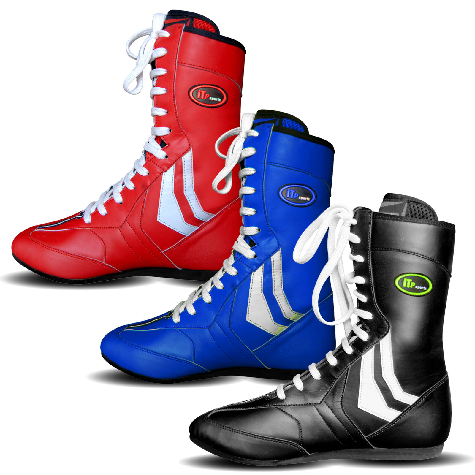 Leather Boxing Boots Shoes Rubber Sole Long Anklet Boots UK 7 TO UK 13 ...