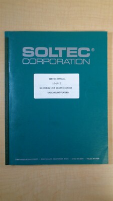Soltec Corporation 3310 Series Strip Chart Recorder Service Manual 7C ...