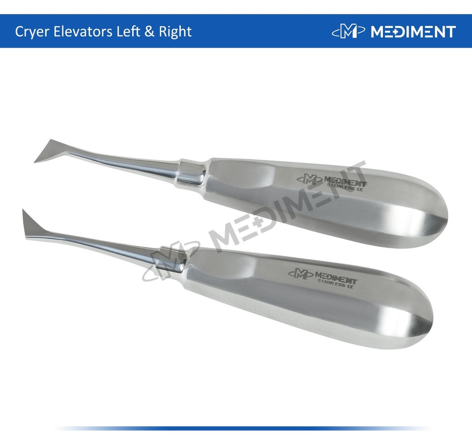Dental Tooth Extraction Cryer Elevators Left & Right Surgical Root ...