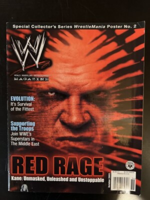 WWE Magazine October 2003 Kane Cover and WrestleMania 2 Poster | eBay