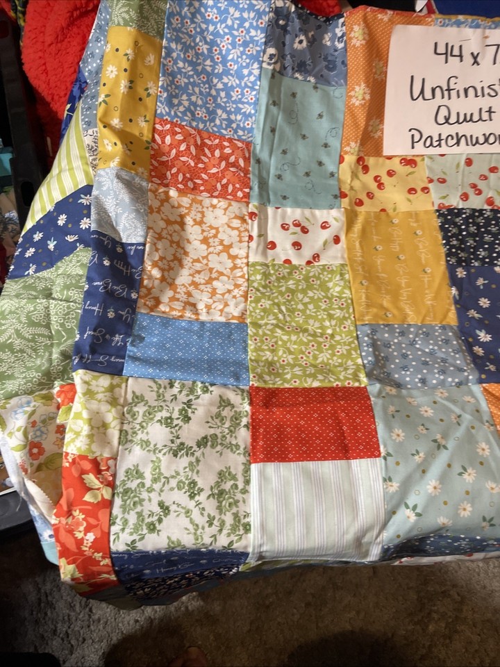 44 X 72 UNFINISHED PATCHWORK QUILT PROJECT BY GEORGIA NORRIS | eBay