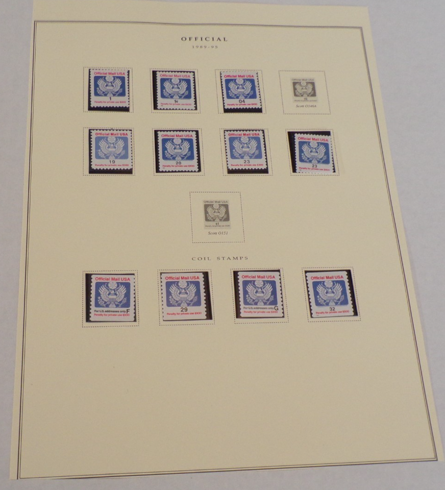 US Stamp Collection- Official stamps on 5 album pages (J14) | eBay