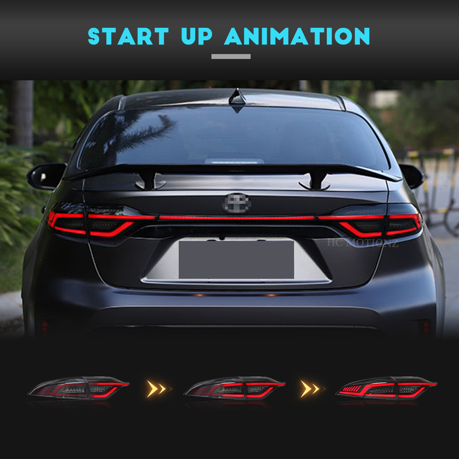 HCmotion LED Tail lights For Toyota Corolla 2020-2024 Smoked Rear Lamp ...