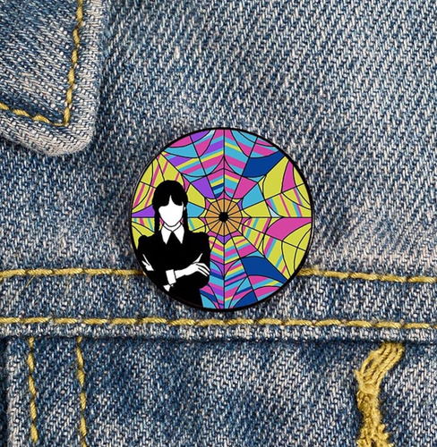 1x Wednesday Addams Family Enamel Metal Pin Brooch Badge Lapel Souvenir ...