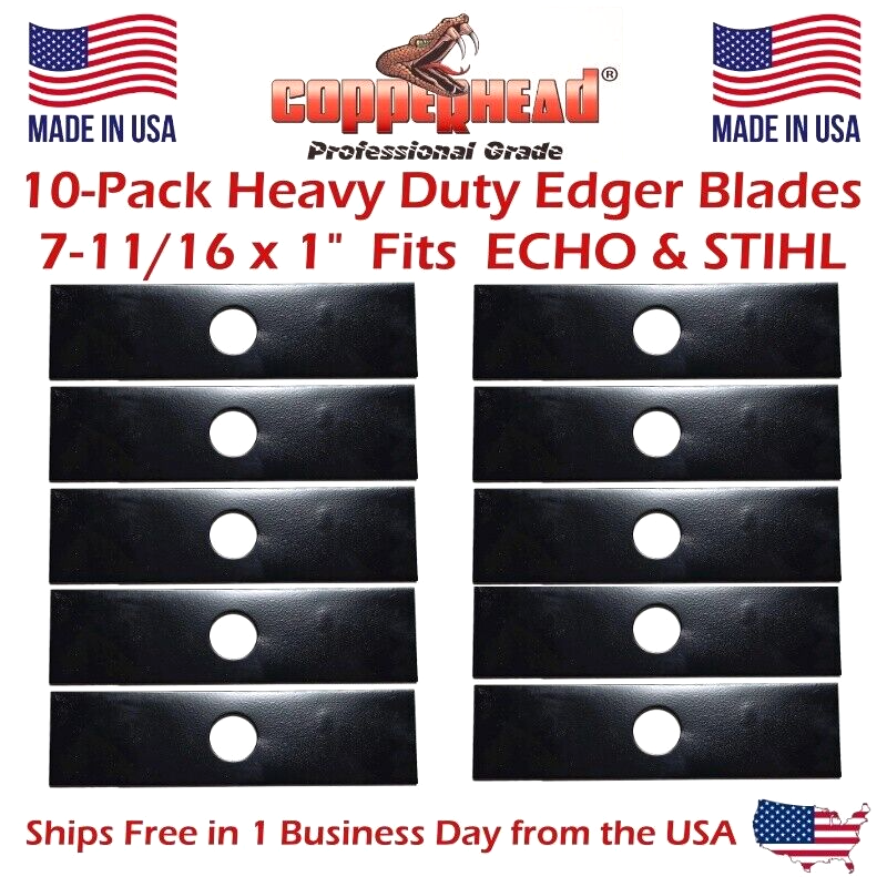 Copperhead 10Pk HEAT TREATED, HD Edger Blades 7-11/16" x 1" Fits STIHL ...
