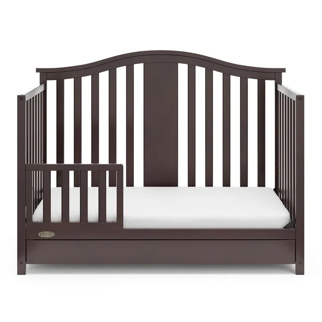 4 in 1 Convertible Baby-to-Toddler Crib With Drawer Brown Nursery ...