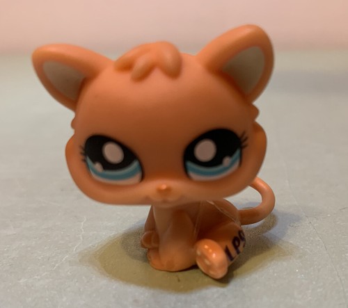 LPS Kitten orange yellow Blue Dot eyes #1371 | eBay