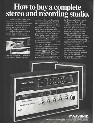 1969 Panasonic RS-280S AM FM Stereo Cassette Player Vintage Print Ad | eBay