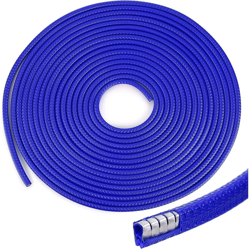 Blue Car Door Trim Edge Strip Lock Guard Moulding Rubber Seal Protector ...