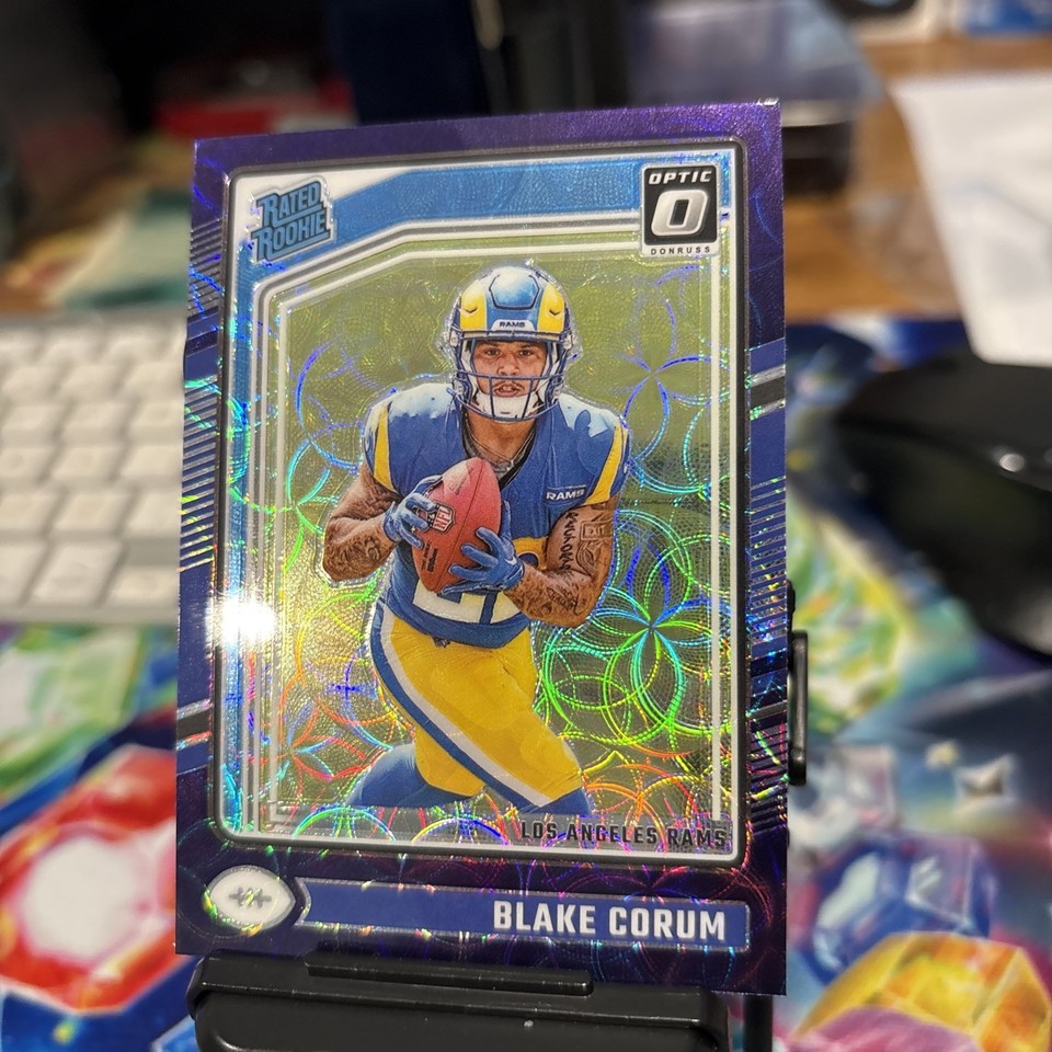 2024 Donruss Optic - Blake Corum #208 Rated Rookie Purple Scope Prizm ...