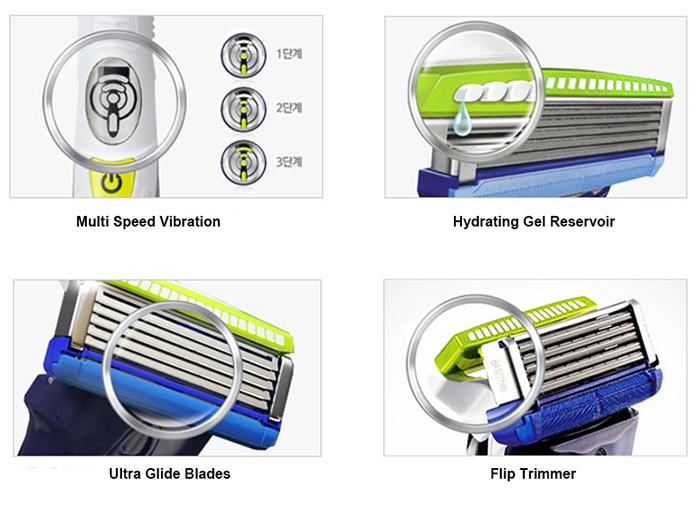 Shick Hydro 5 Power Select Shaving Razor Blade 1 Power Razor Total 7 ...