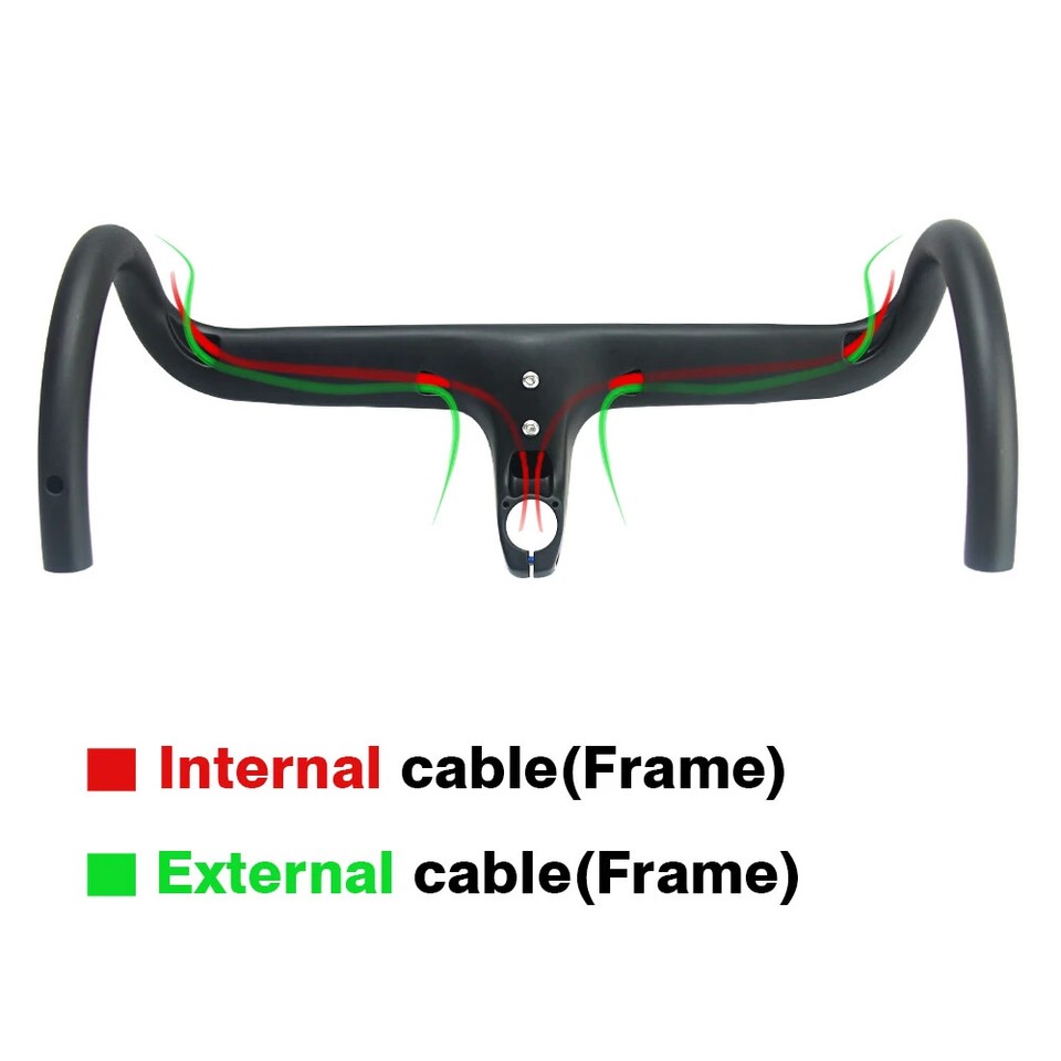 Carbon Road Bike Handlebar Internal Cable Integrated Drop Bar with ...