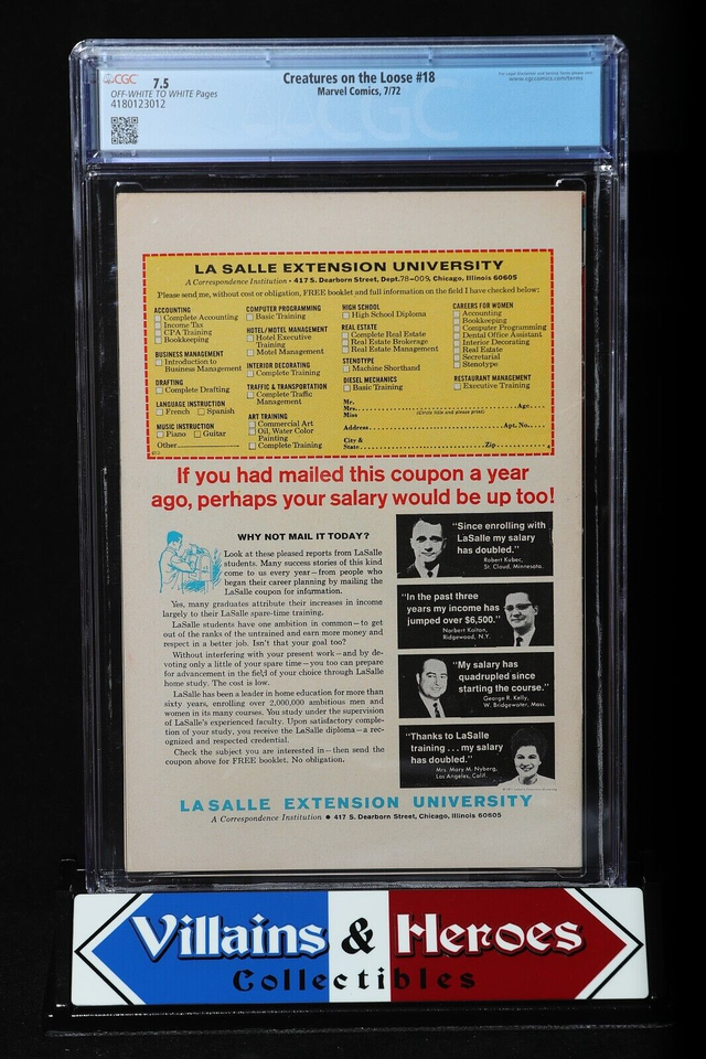 Creatures on the Loose #18 ~ CGC 7.5 ~ Gulliver Jones ~ Marvel (1972 ...