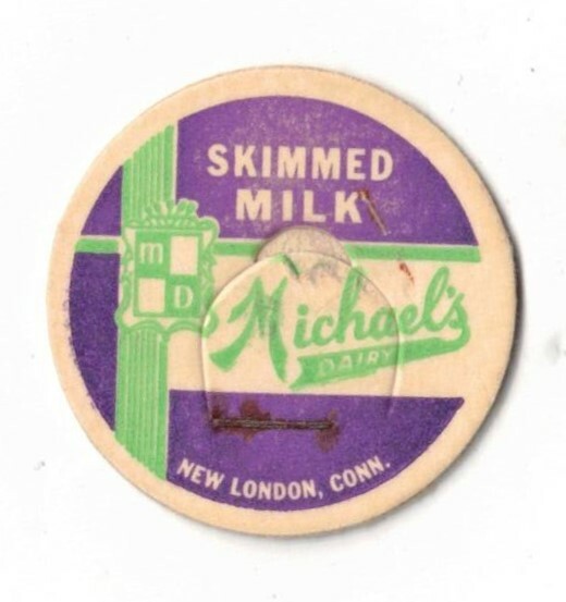 MICHAEL'S DAIRY-SKIMMED MILK-NEW LONDON,CONN.-ONE 1/2 INCHES WIDTH ...