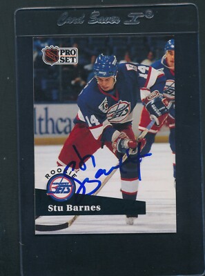 1991/92 Pro Set #566 Stu Barnes Jets Signed Auto *D4849 | eBay