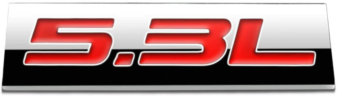 2x Chrome Finish Metal Emblem 5.3L Badge Logo (Red Letter) | eBay