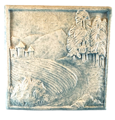 ~ Cal Art Tile 1920s 5.5 " Pine Forest Mountains Castle Arts & Crafts ...