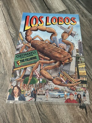 Los Lobos Ozomatli Villains Fillmore 1998 Concert Poster Harry Rossit ...