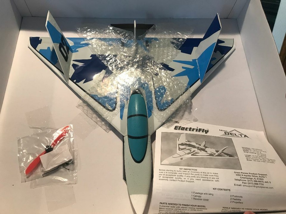 Electrifly Mini Delta RC Pusher Prop Jet Airplane ARF Kit With Motor | eBay