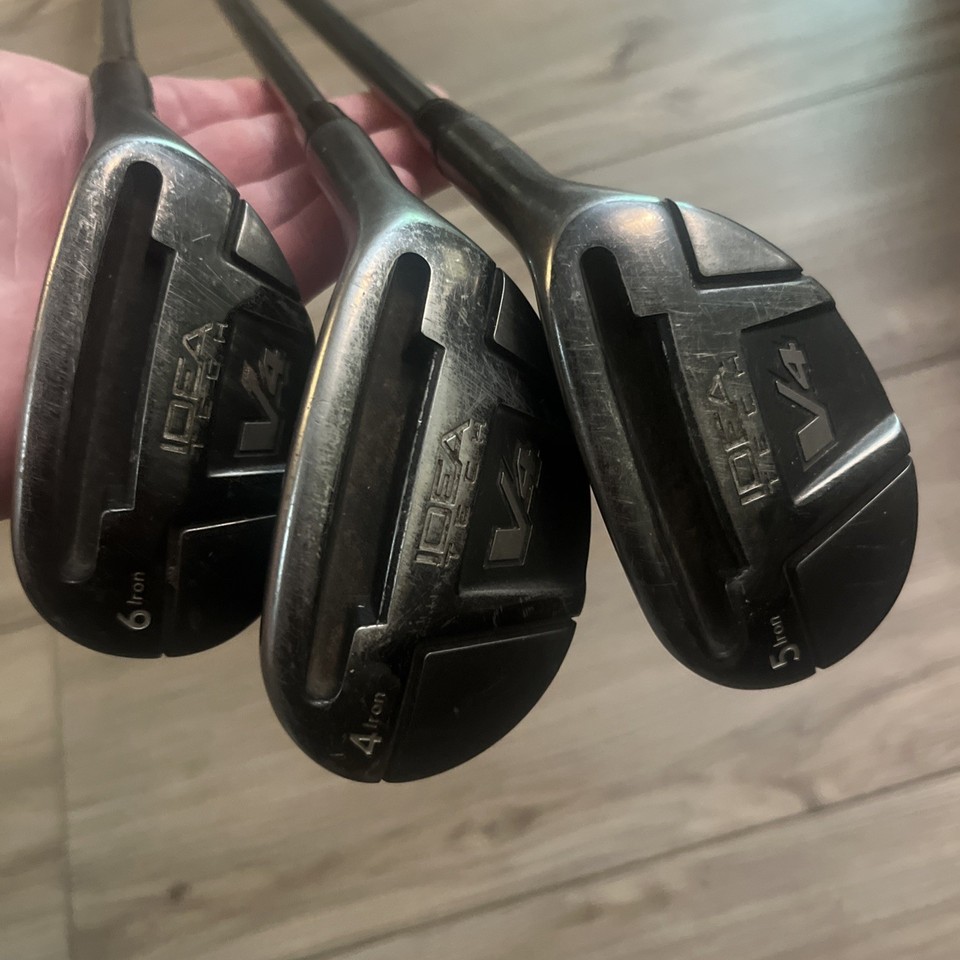 Adams Idea Tech V4 Hybrid Iron Set 4, 5, 6 Idea V4 R Flex Shafts Adams Grips | eBay