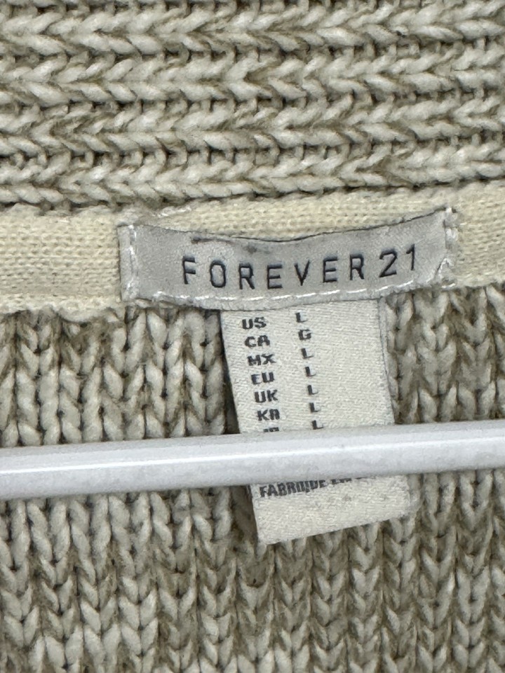 Forever 21 Women’s Large BeigeHeaven Knit Aztec Print Open Long Sleeve ...