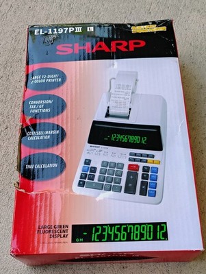 Sharp EL-1197PIII Printing Calculator Heavy Duty Large Display New ...