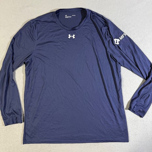 Under Armour Long Sleeve Athletic T Shirt Mens Size Large MFS Logo Blue ...