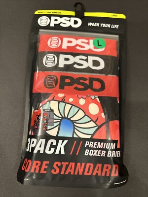 PSD Core Standard Premium Boxer Briefs Groovy Shroom 3 Pack Size Large | eBay