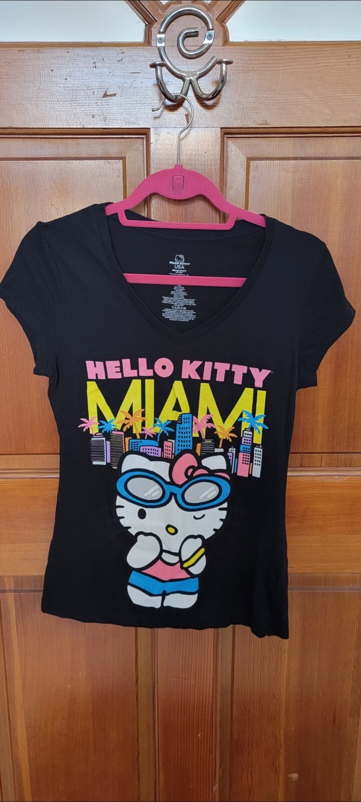 Hello Kitty Miami Palm Tree Womans Shirt Medium - Gem