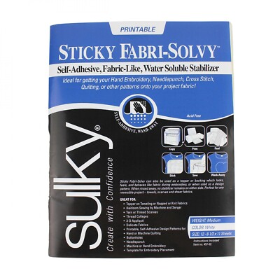 457-02 - Self-Adhesive - Printable - Water Soluble - 12sheets 8-1/2in x ...