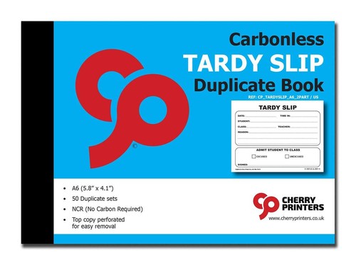 Cherry Easy Removal Tardy Slip Book with Carbonless Copies / 50 (4.1 x 5.8 In... | eBay
