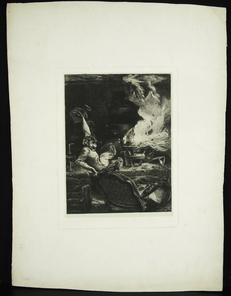 Original Engraving Xixth Monkey Chimp Macaque Fire Explosion Proof Lab ...