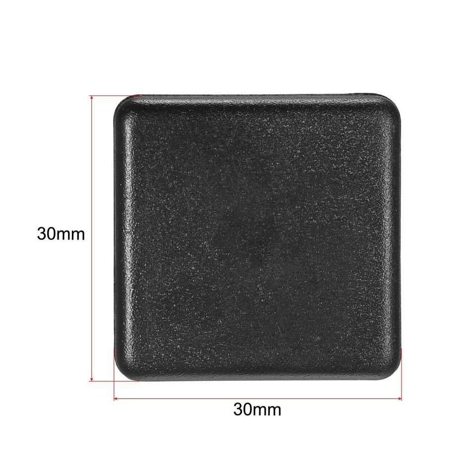 Standard Plastic Square Aluminum Extrusion End Cap Black 30x30mm 40pcs ...