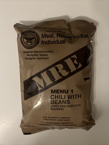 New Sealed Military MRE Menu 1 Chili With Beans | eBay