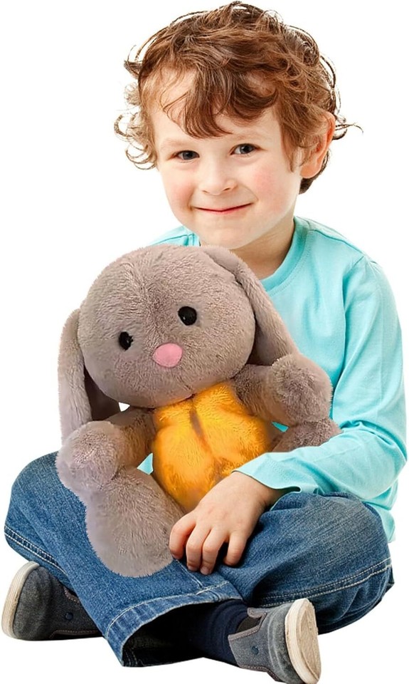 Breathing Musical Soothing Doll Sleep Toys Anxiety Relief Plush Rabbit ...